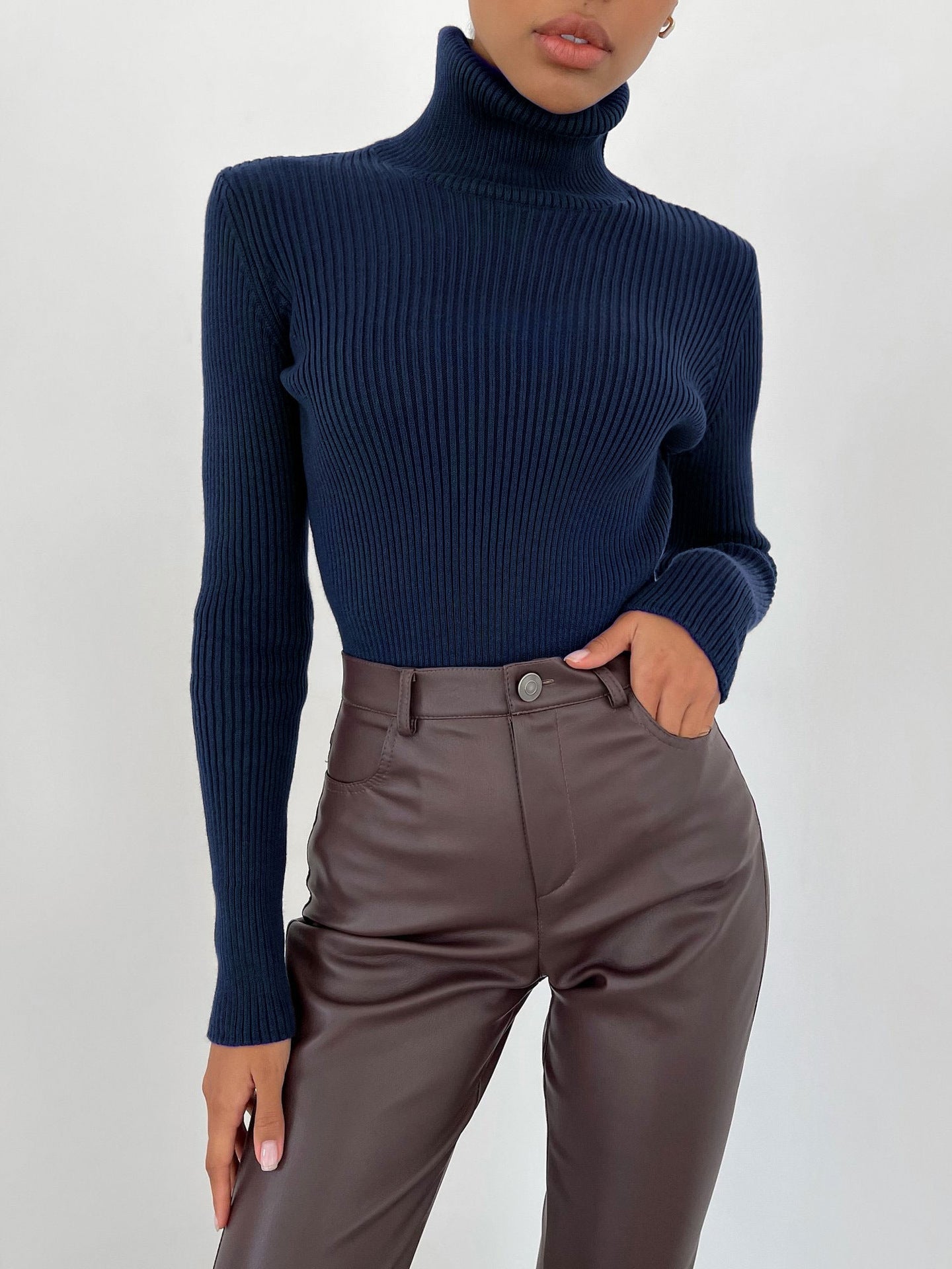 NAVY BLUE HIGH NECK – Ewardrobe