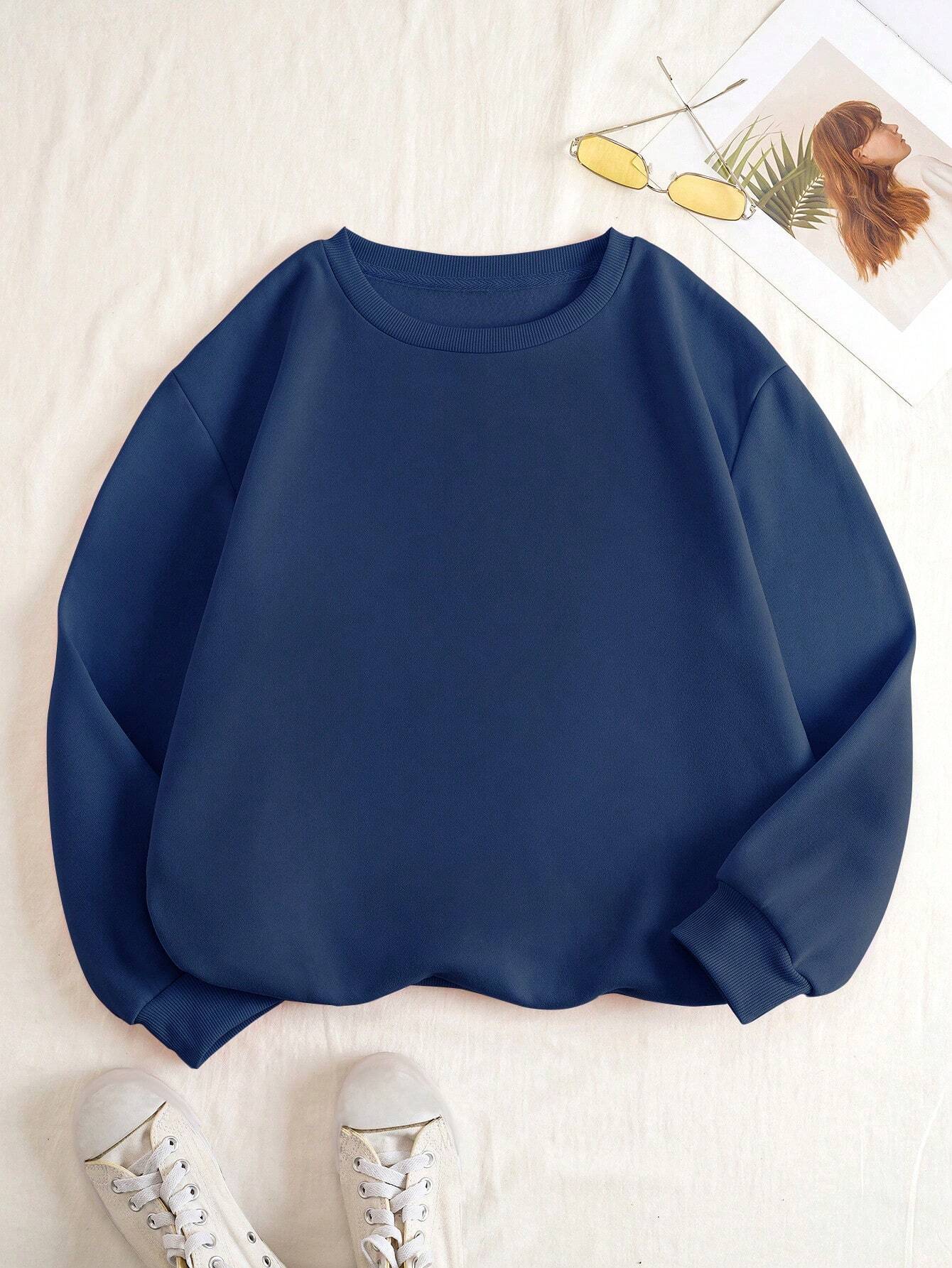 PLAIN NAVY BLUE SWEATSHIRT – Ewardrobe