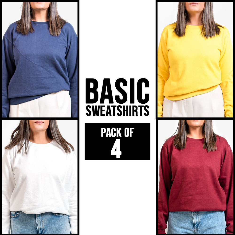 PACK OF 4 BASIC SWEATSHIRT FOR WOMEN – Ewardrobe